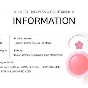 LAIKOU | Makeup | Japan Sakura Lip Mask | Poshmark